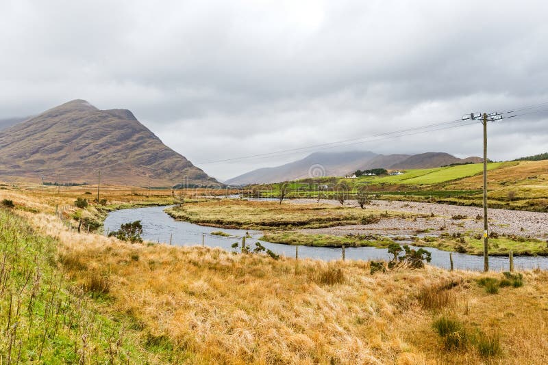 Irish landscape in winter stock photo. Image of grass - 70385742