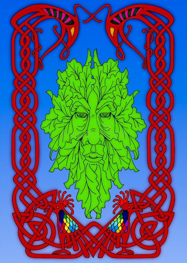 The Irish Mythical Green Man Stock Illustration - Illustration of ...