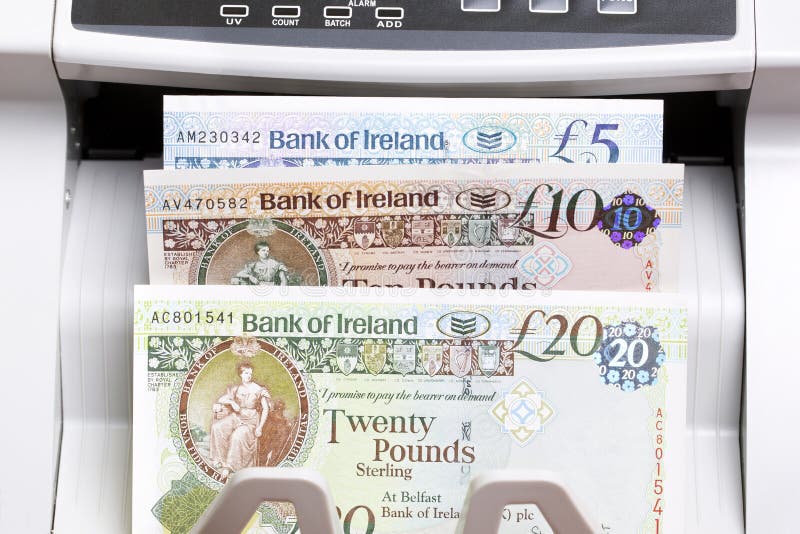 Irish Pound in the Counting Machine Stock Photo - Image of money ...