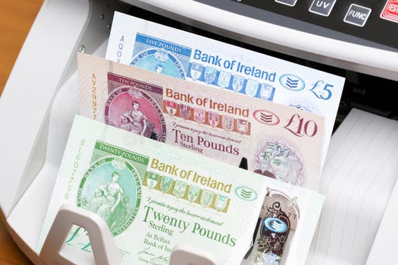 Irish Pound in the Counting Machine Stock Photo - Image of ireland ...
