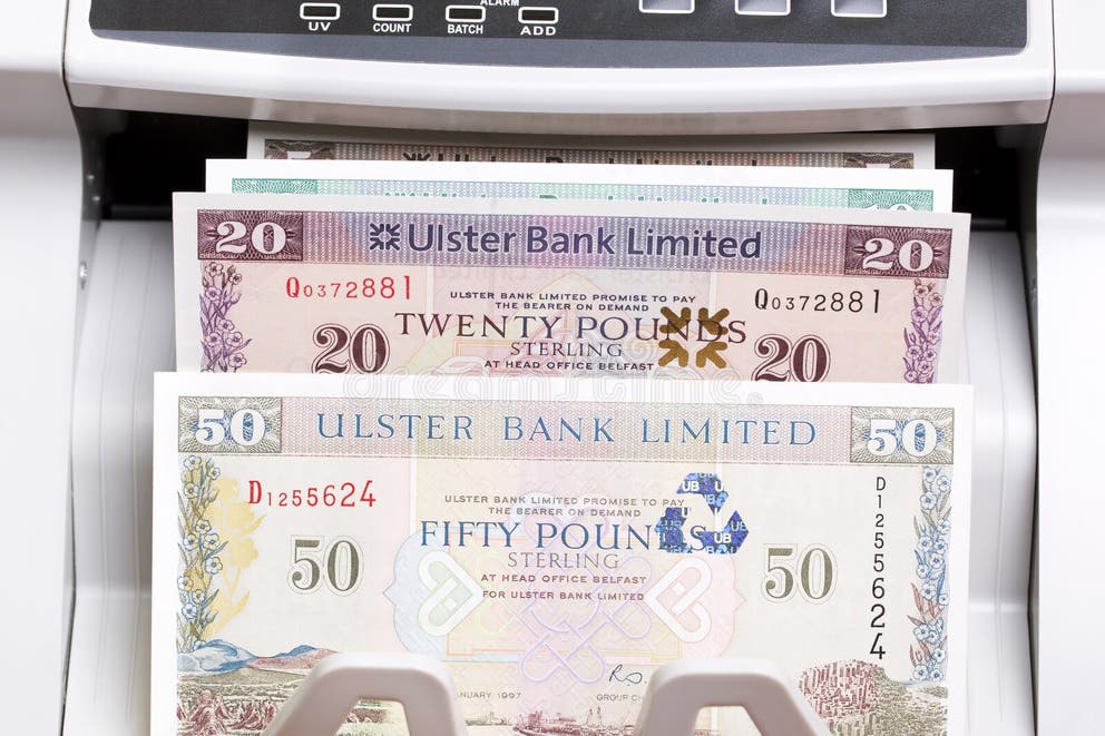 Irish Pound in the Counting Machine Stock Photo - Image of counting ...