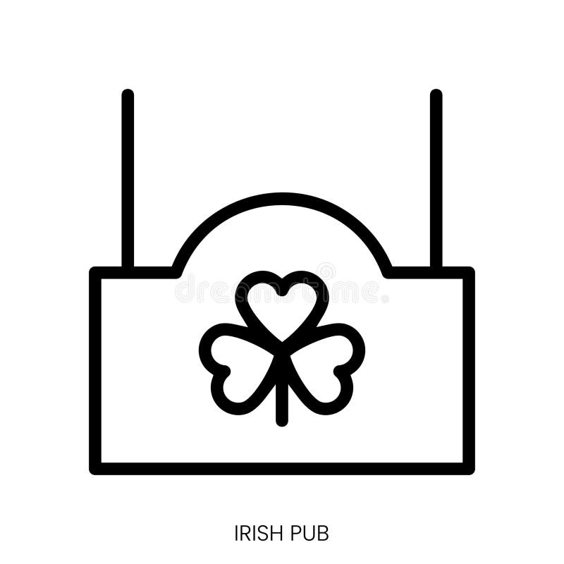 Irish Pub Icon. Line Art Style Design Isolated on White Background ...