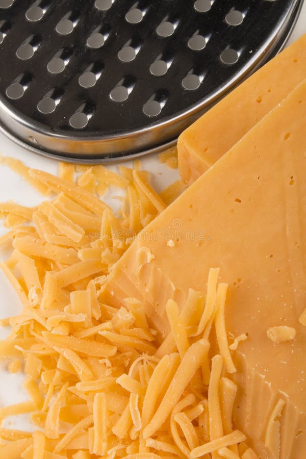 Irish Red Cheddar Grated Cheese with Reduced Fat Stock Photo - Image of ...