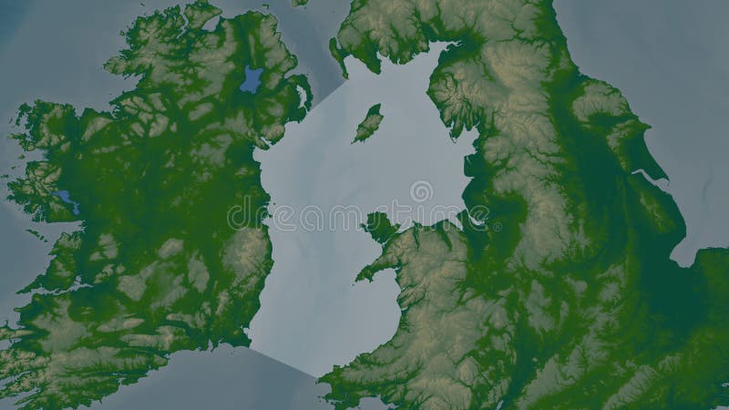 Irish Sea and St. George S Channel Highlighted. Physical Map Stock ...