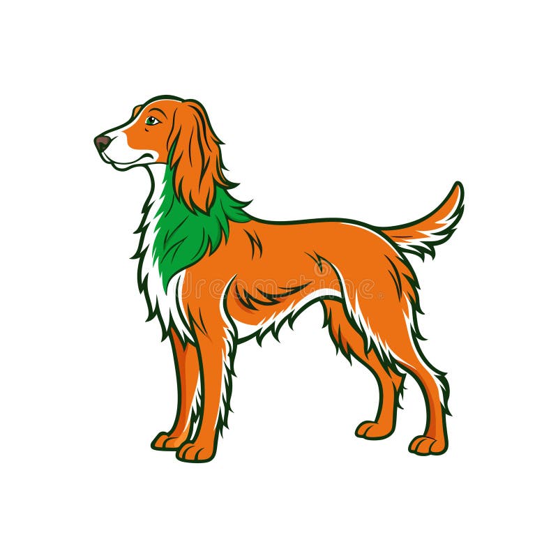 Irish Setter Coloring Template for Kids Stock Illustration ...