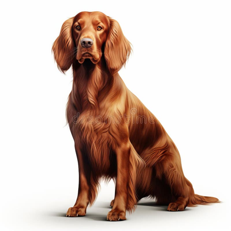 Charming Irish Setter Dog Illustration in 3d Style Stock Illustration ...