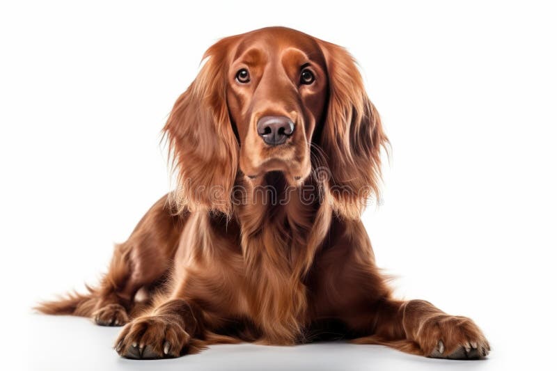 Irish Setter Dog Sitting on a White Background Stock Illustration ...