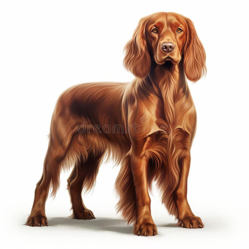 Hyper-realistic Irish Setter Dog Illustration in 3d Style Stock ...