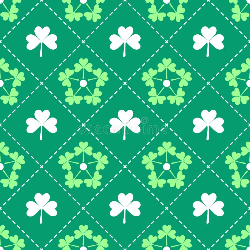 Irish Shamrock Leaves Pattern Stock Vector - Illustration of clover ...