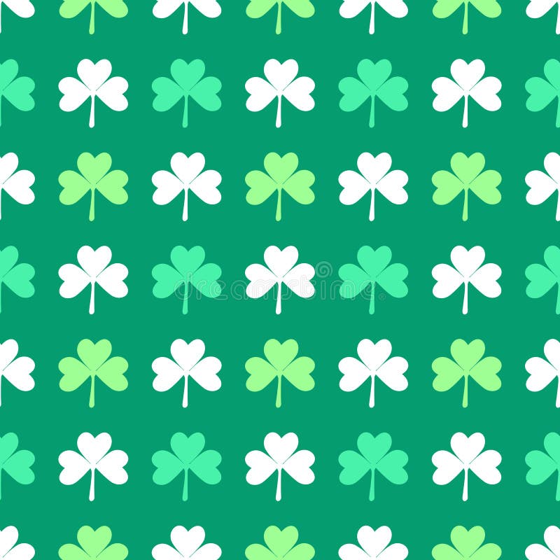 Irish Shamrock Leaves Pattern Stock Vector - Illustration of seamless ...