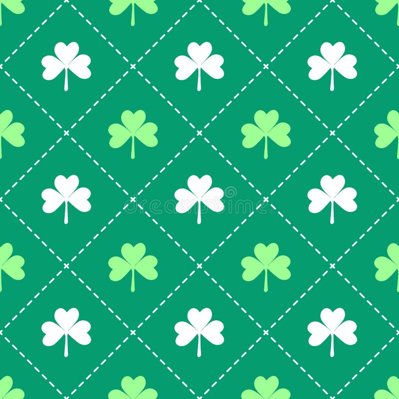 Irish Shamrock Leaves Pattern Stock Vector - Illustration of ...