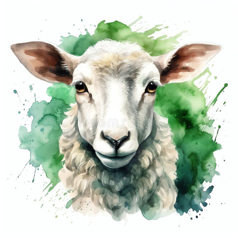 Irish sheep watercolor stock image. Image of cliffs - 295711145