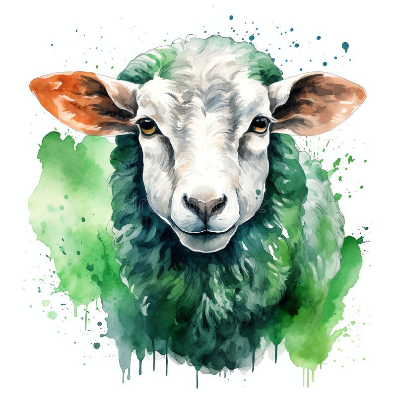 Irish sheep watercolor stock image. Image of cottage - 295711161