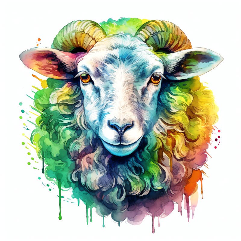 Irish sheep watercolor stock illustration. Illustration of patrick ...