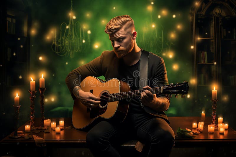 Irish Singer Background Digital Paper Stock Illustration - Illustration ...