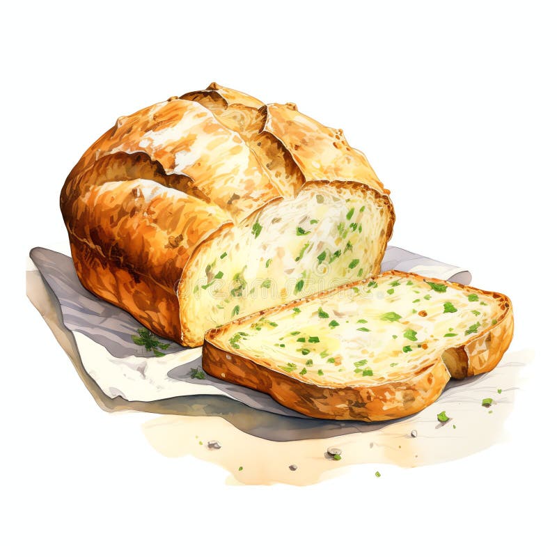 Irish Soda Bread Watercolor Stock Illustration - Illustration of stew ...