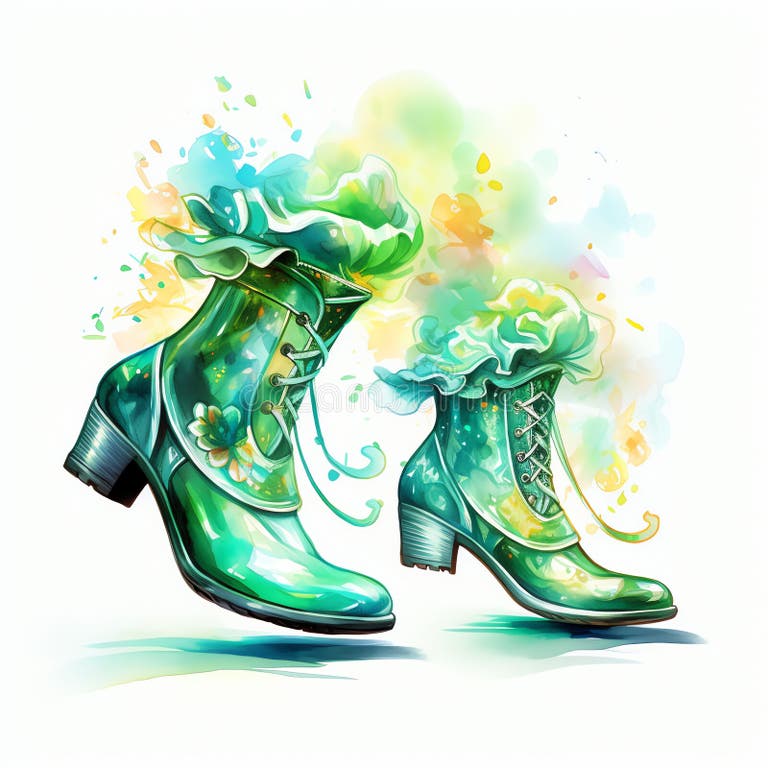 Irish Step Dance Watercolor Stock Illustration - Illustration of irish ...