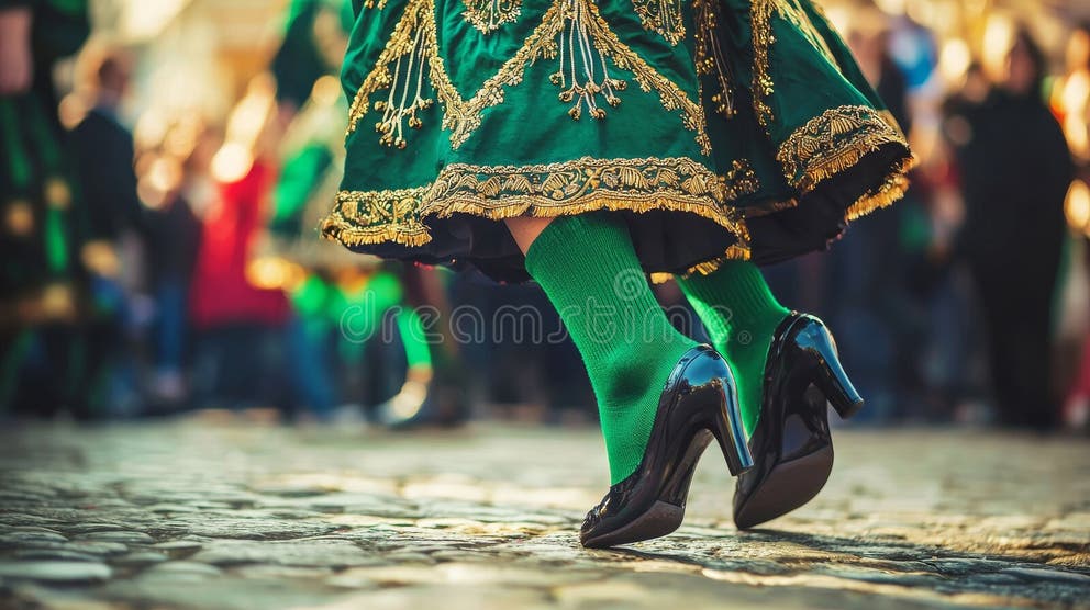 An Irish Stepdance Performance on a Poster for St. Patricks Day Stock ...