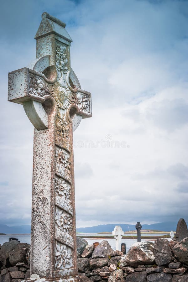 Irish stone cross stock image. Image of beautiful, blue - 83409141