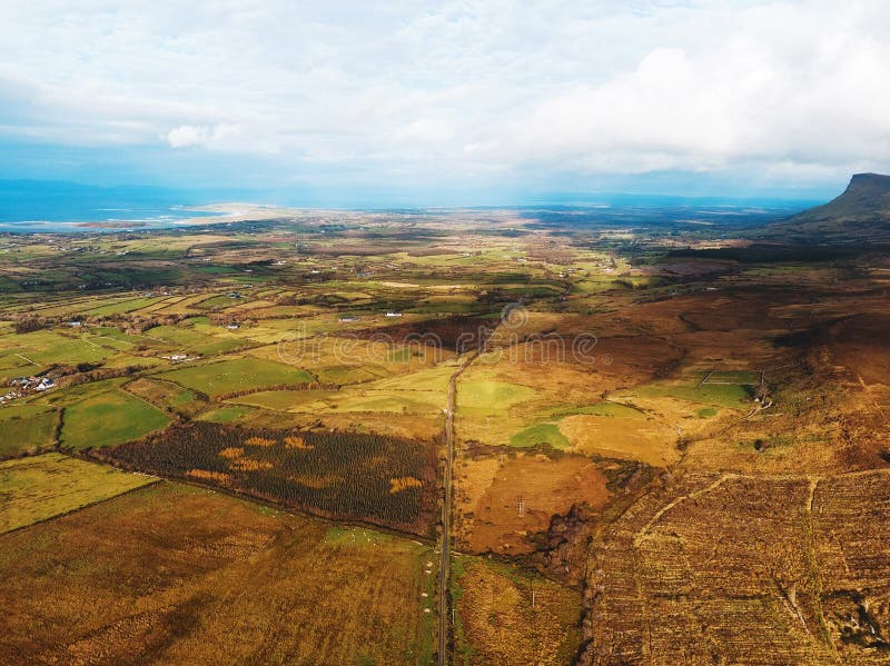 Irish Sunny Fields at Seaside Stock Image - Image of blue, coastline ...