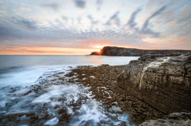 Irish sunset stock image. Image of blue, castle, clouds - 107833833