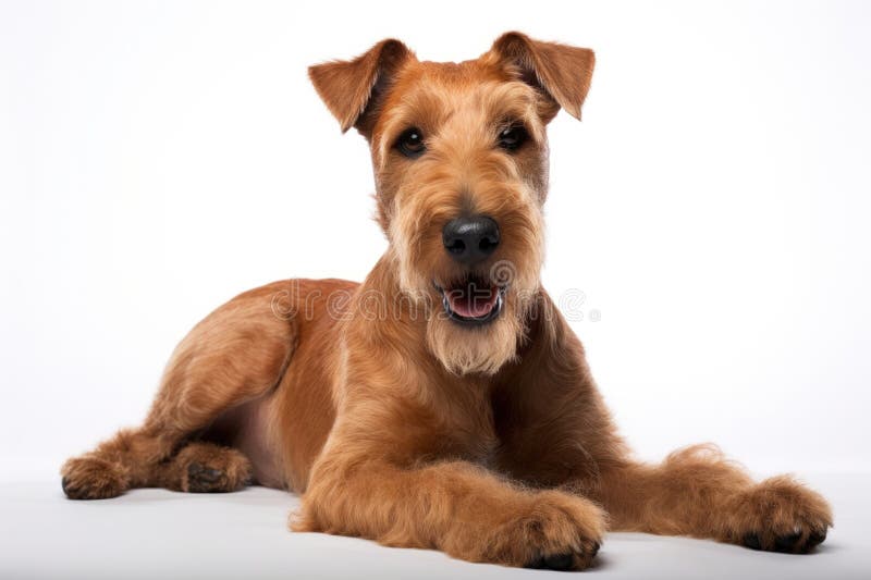 Irish Terrier Dog Sitting on a White Background Stock Illustration ...