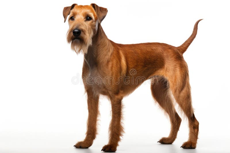 Irish Terrier Dog Stands on a White Background Stock Illustration ...