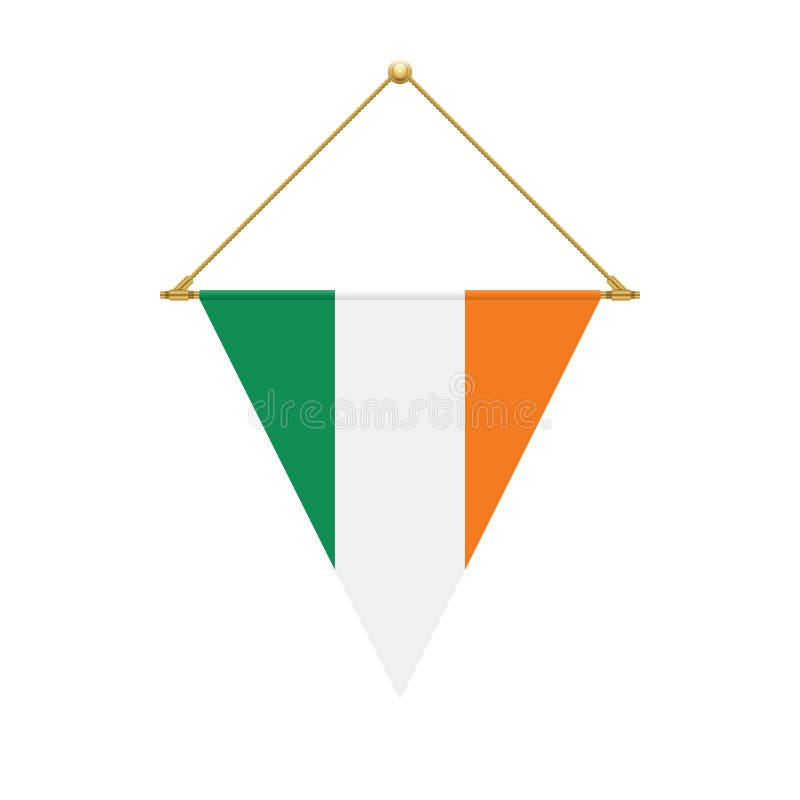 Irish Flag on the Metallic Pole, Illustration Stock Vector ...