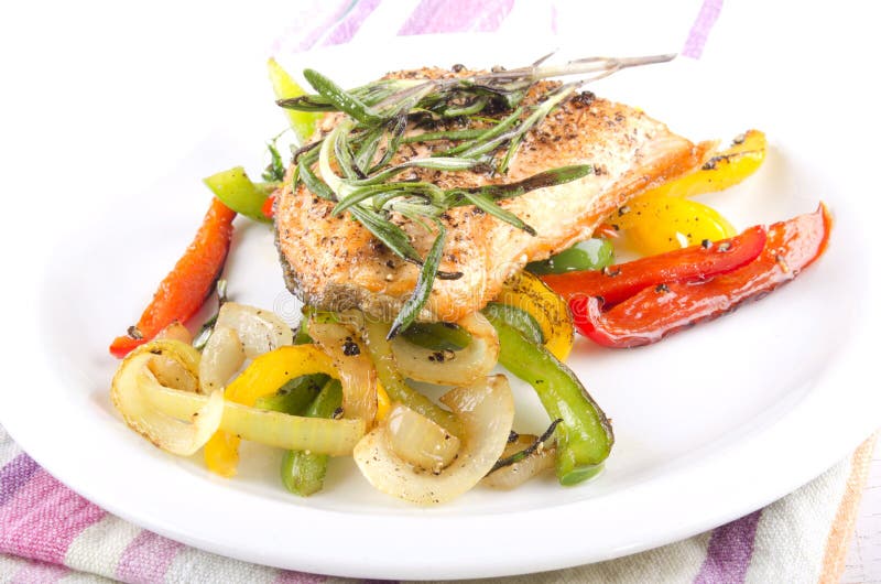 Irish Wild Salmon on a Plate Stock Photo - Image of thyme, pepper: 33087104