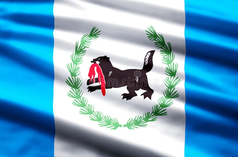 Irkutsk-Flaggenillustration Stock Abbildung - Illustration von ...