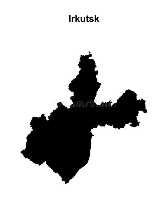 Irkutsk outline map stock vector. Illustration of vector - 360650311