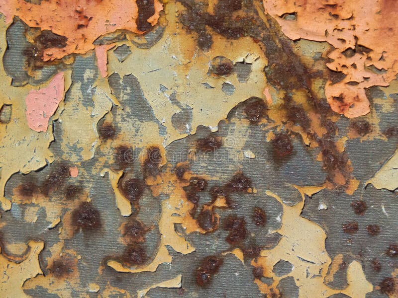 Iron with Aged Paint of Different Colors and Rust and Two Rusty Nuts ...