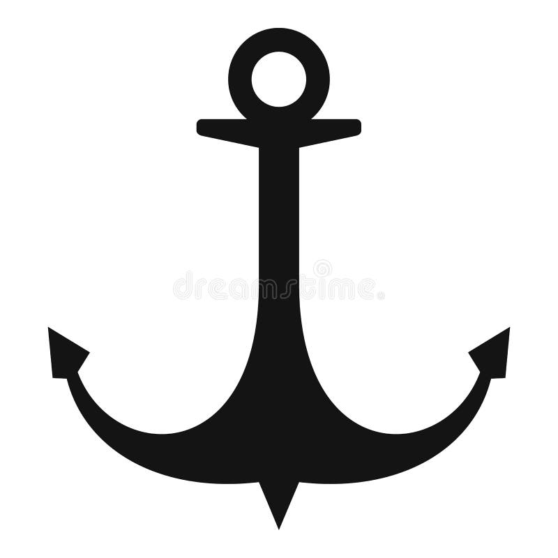 Iron Anchor Icon, Simple Style Stock Vector - Illustration of logo ...