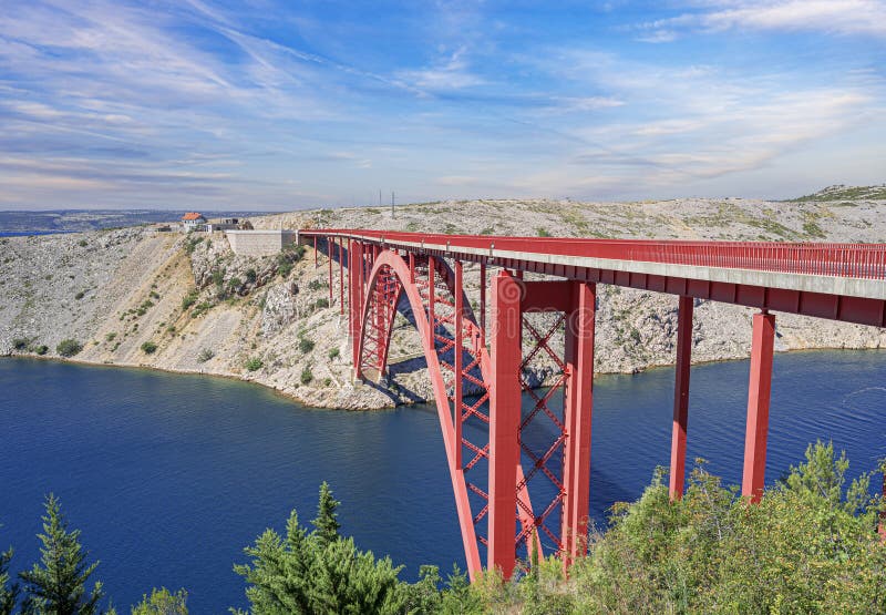 Iron Arch Bridge with a Road. Stock Photo - Image of transport ...