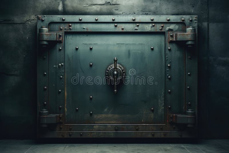Iron Armored Heavy Door Gate in Bank Vault Stock Photo - Image of ...