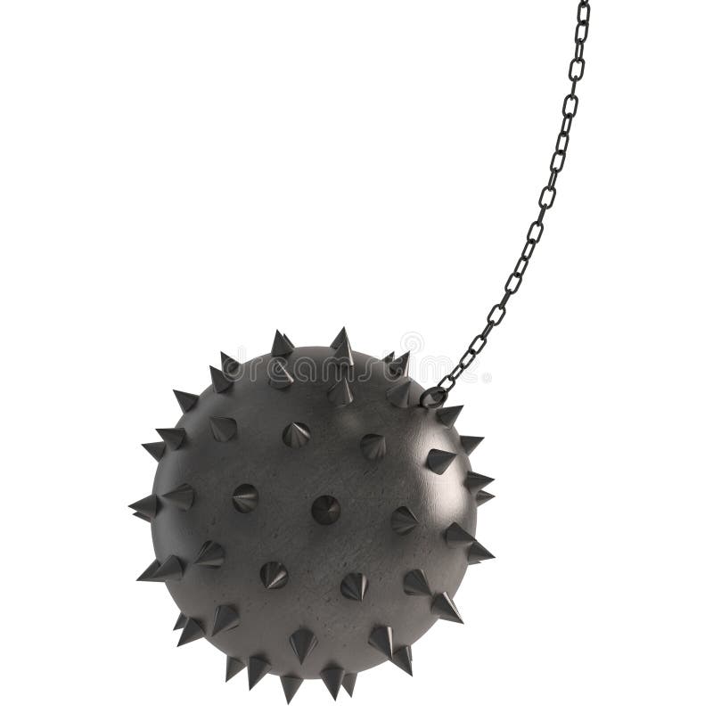 Iron Ball with Spikes. Concept of Danger and Obstacle. 3d Rendering ...