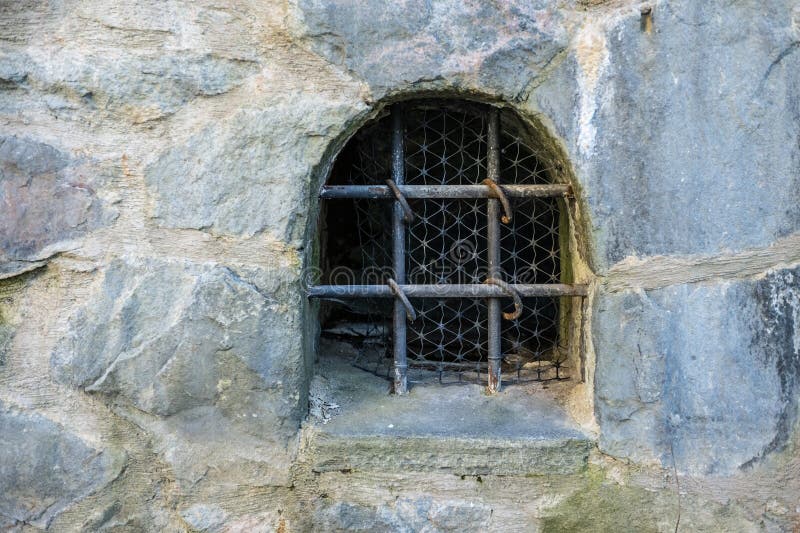 Iron Barred Window of an Old Fortress.. Stock Image - Image of rusty ...