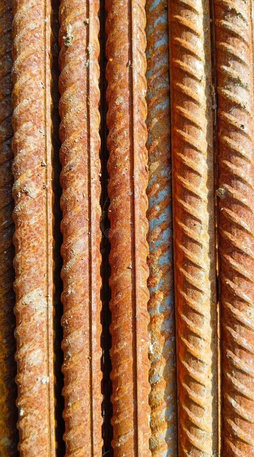 Iron Bars for Construction with Rust Spots Stock Photo - Image of brown ...