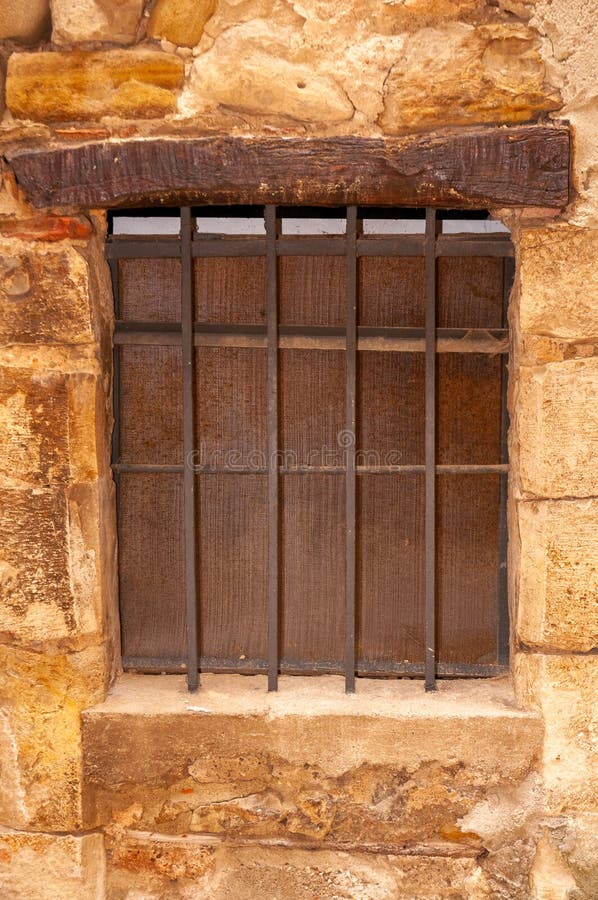 Iron Bars, on Window, of Prison Wall Stock Photo - Image of distance ...