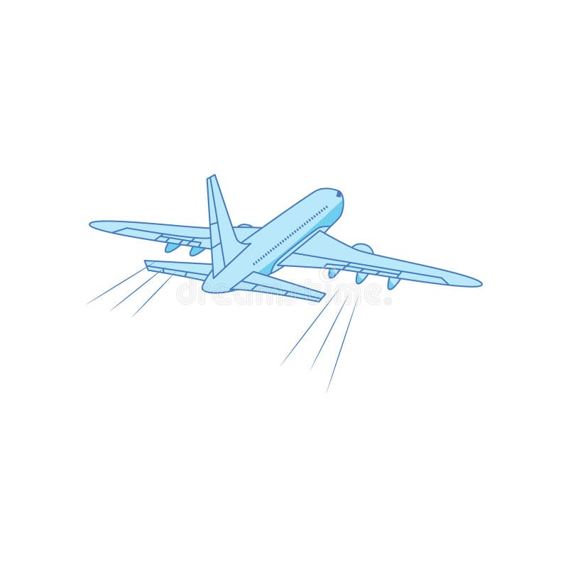 Iron Bird Plane in the Sky. Jet Plane with Turbines Stock Illustration ...