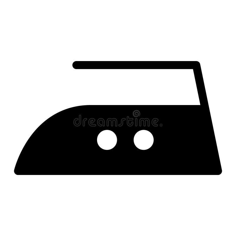 Iron Black Flat Icon Isolated on White Background. Medium Temperature ...