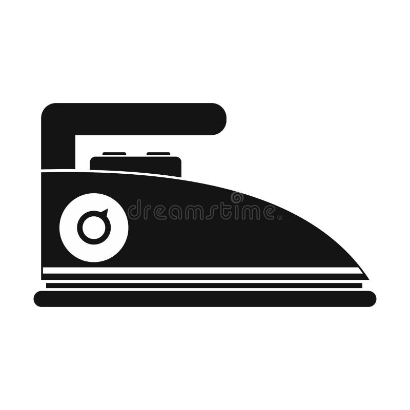 Iron Black Flat Icon Isolated on White Background. Medium Temperature ...