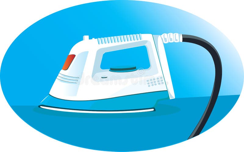 Iron Box on a Blue Iron Board Stock Vector - Illustration of pressing ...