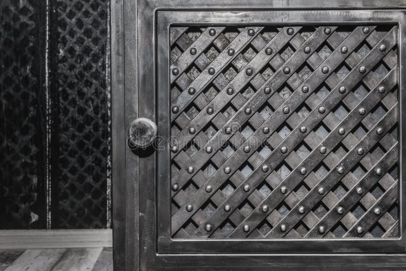Iron Box with a Pattern of Mesh or Metal Lattice in the Interior of the ...