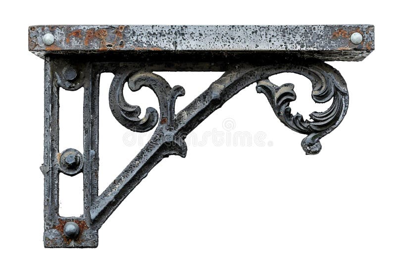 Iron Bracket on White Background Stock Photo - Image of wall ...