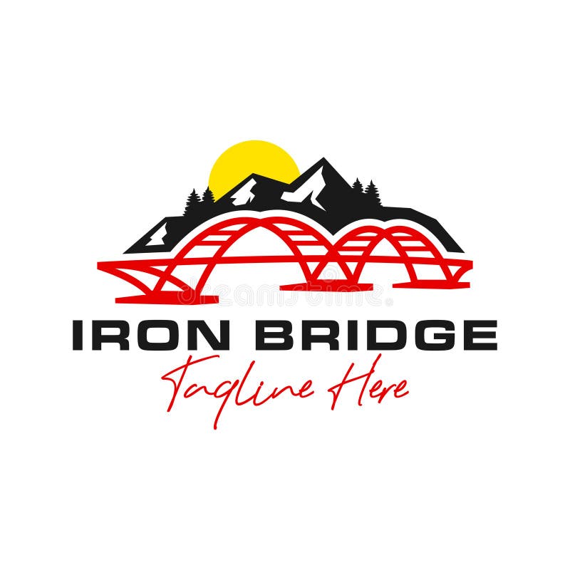 Iron Bridge Building Inspiration Illustration Logo Stock Vector ...