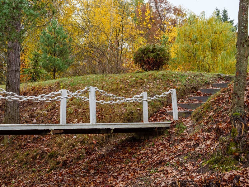 Iron Bridge Over a Dried Up Lake To the Steps Stock Image - Image of ...