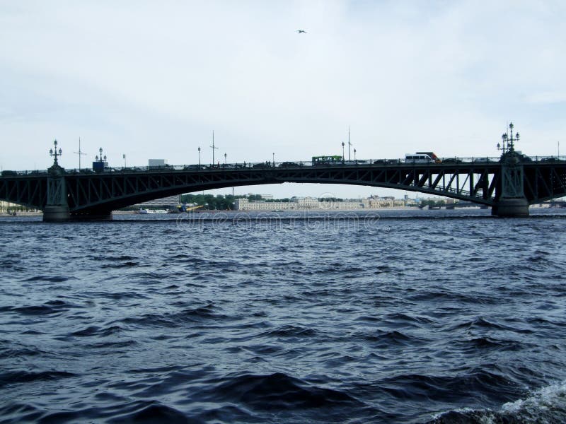 Iron Bridge Over the River Saint Peterburg Russia Stock Photo - Image ...