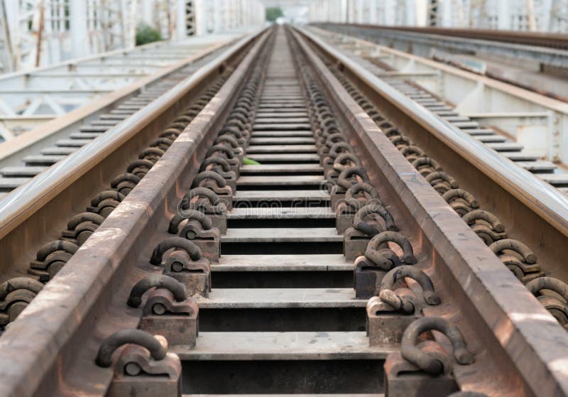 Iron bridge and railway stock photo. Image of industry - 79229816