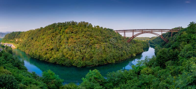 Paderno d`adda bridge stock photo. Image of lombardia - 122290612